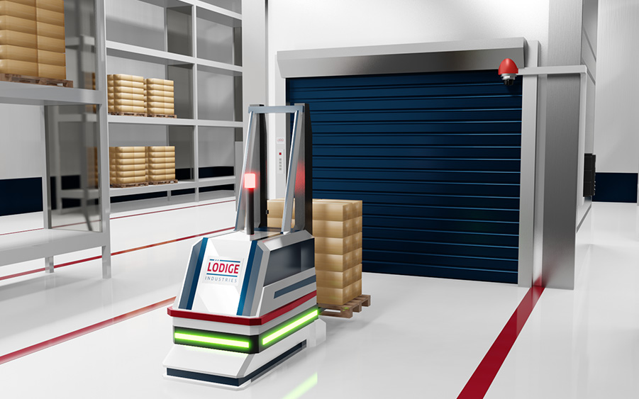 Automated Goods Lifts with AGVs and AMRs | Lödige Industries
